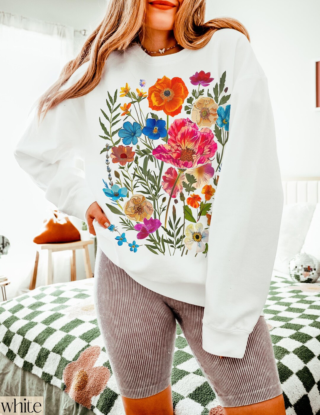 Poppies Cottagecore Sweatshirt Comfort Colors Boho Anemones Crewneck ...