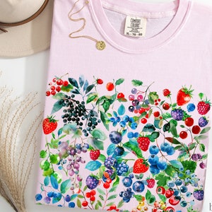 Cottagecore Berry Tshirt Comfort Colors Strawberry Shirt Summer ...