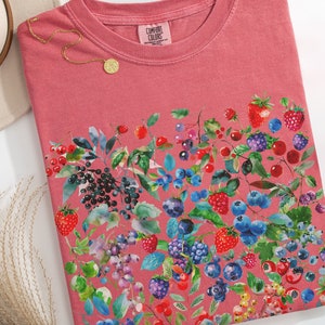 Cottagecore Berry Tshirt Comfort Colors Strawberry Shirt Summer ...