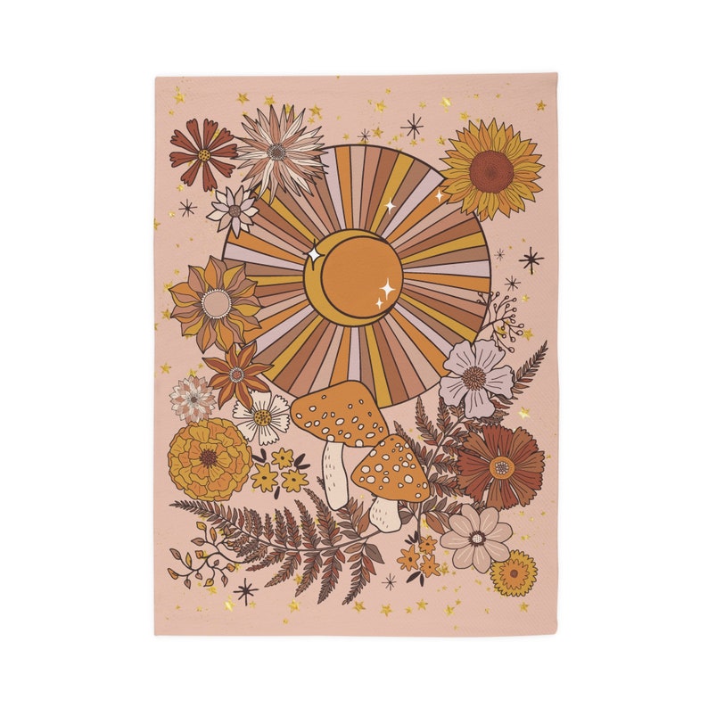 Boho Sun and Moon Area Rug Cottagecore Celestial Sun Neutral - Etsy