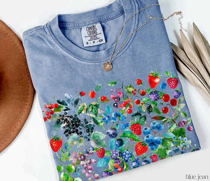 Cottagecore Berry Tshirt Comfort Colors Strawberry Shirt Summer ...