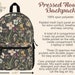 Boho Floral Backpack Flower Print Bookbag Pressed Flowers College Bag ...
