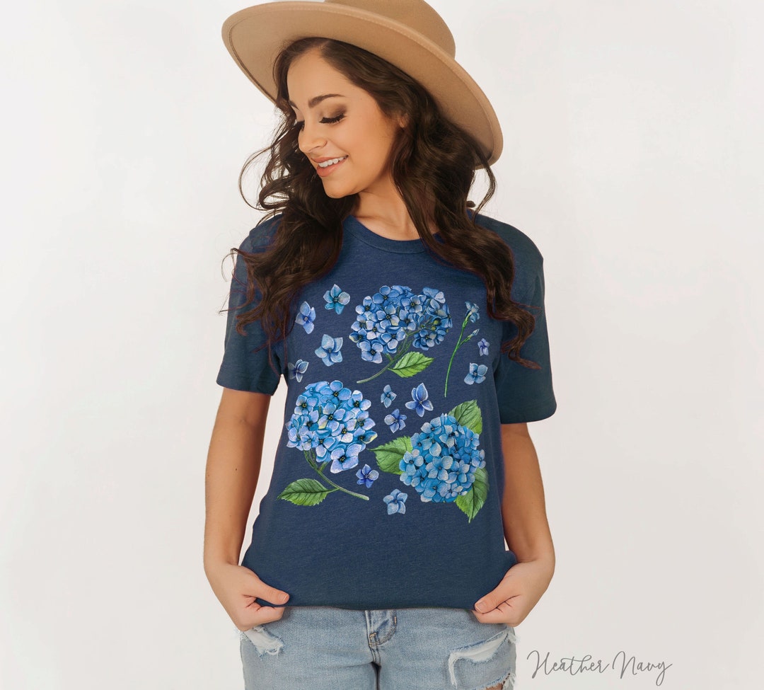 Vintage Blue Hydrangeas Shirt Floral Cottagecore Tshirt - Etsy