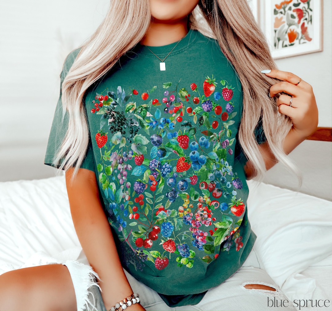 Cottagecore Berry Tshirt Comfort Colors Strawberry Shirt Summer ...