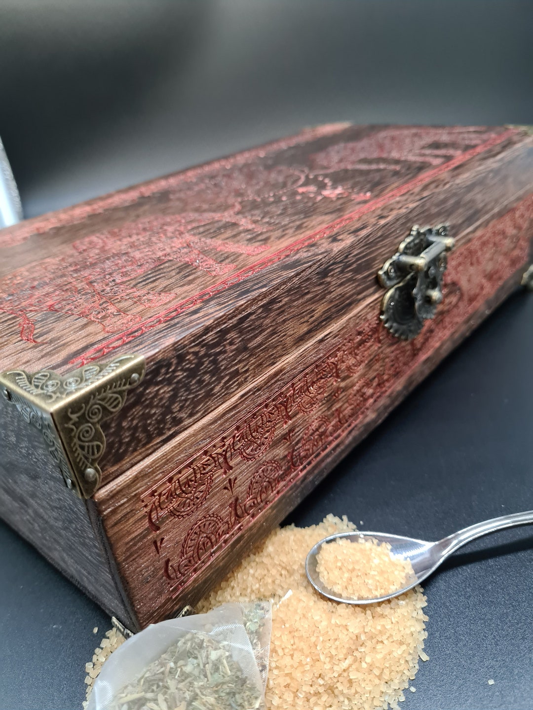 Vintage Tea Box Decorative Box for Your Tea Bags Tea Organizer Vintage ...