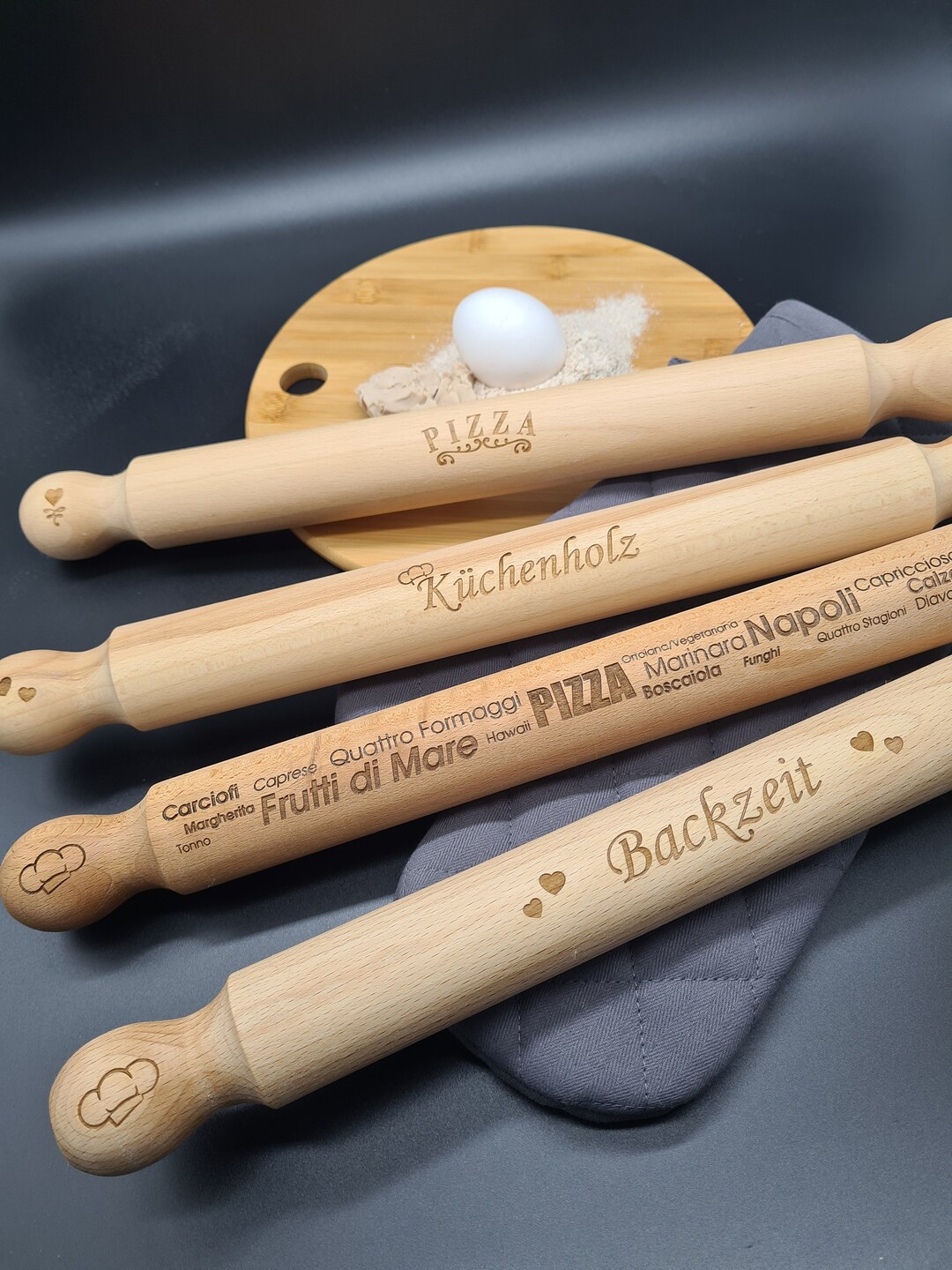Beech Wood Pizza Roller, Rolling Pin Dough, Baking, Pizza Dough ...