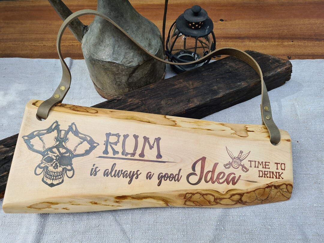 Hanging Sign / Mural Rum Made of Wood for Bars, Clubs or the Home ...