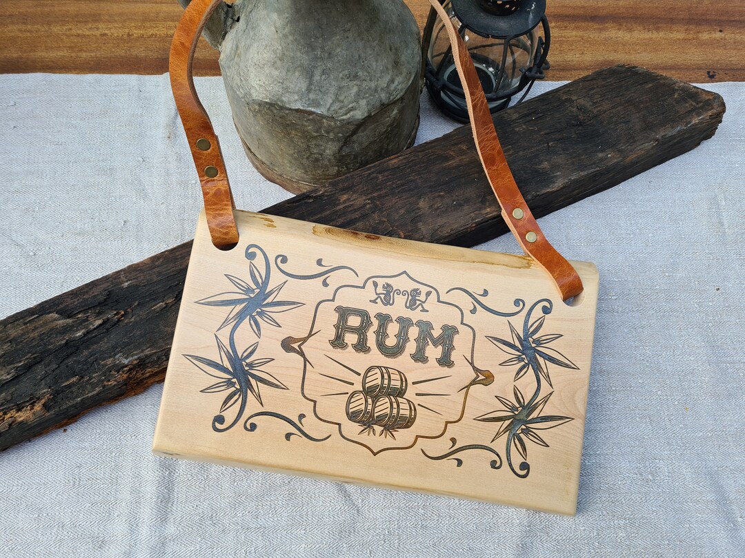 Hanging Sign / Mural Rum" Made of Wood - for Bars, Clubs or the Home ...