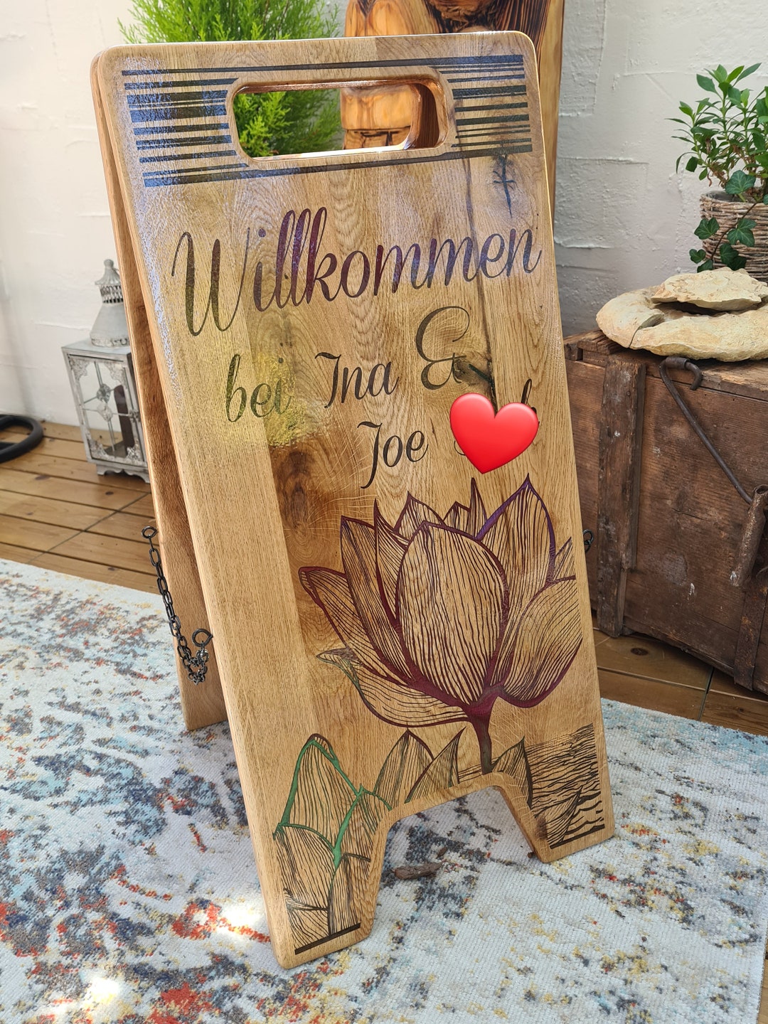 Wooden Stand Individually Adaptable - Wooden Sign for the Entrance Door ...