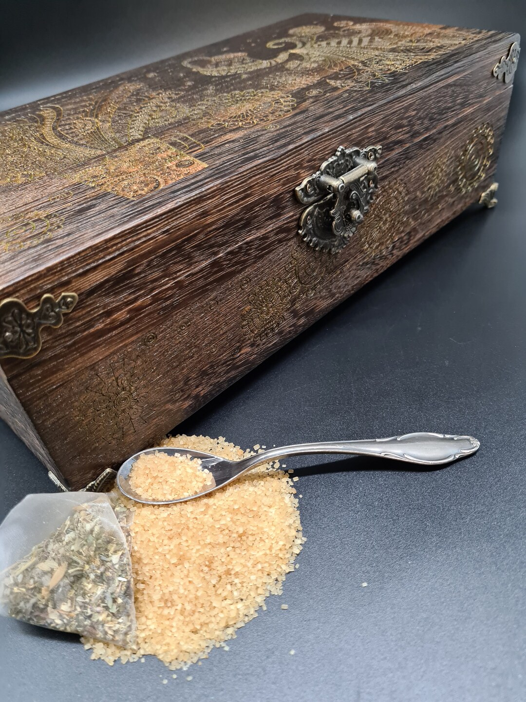 Vintage Tea Box Decorative Box for Your Tea Bags Tea Organizer Vintage ...