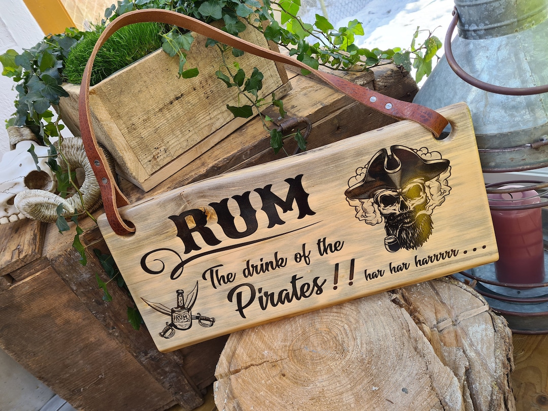 Hanging Sign / Mural "rum" Made of Wood - for Bars, Clubs or Your Own ...