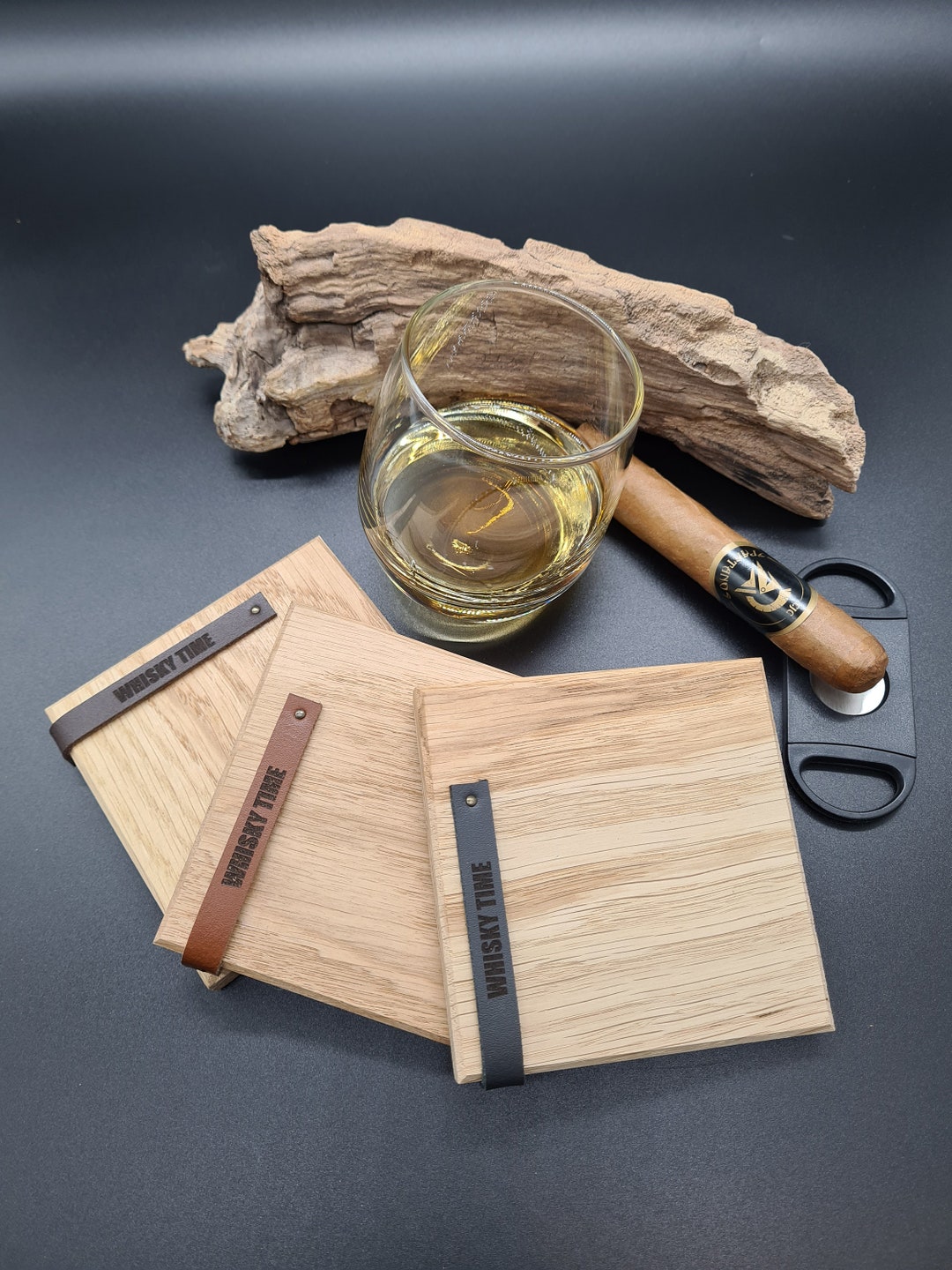 Whiskey Glass Coaster Whiskey Men's Gift Unique Wooden Handmade Coaster ...