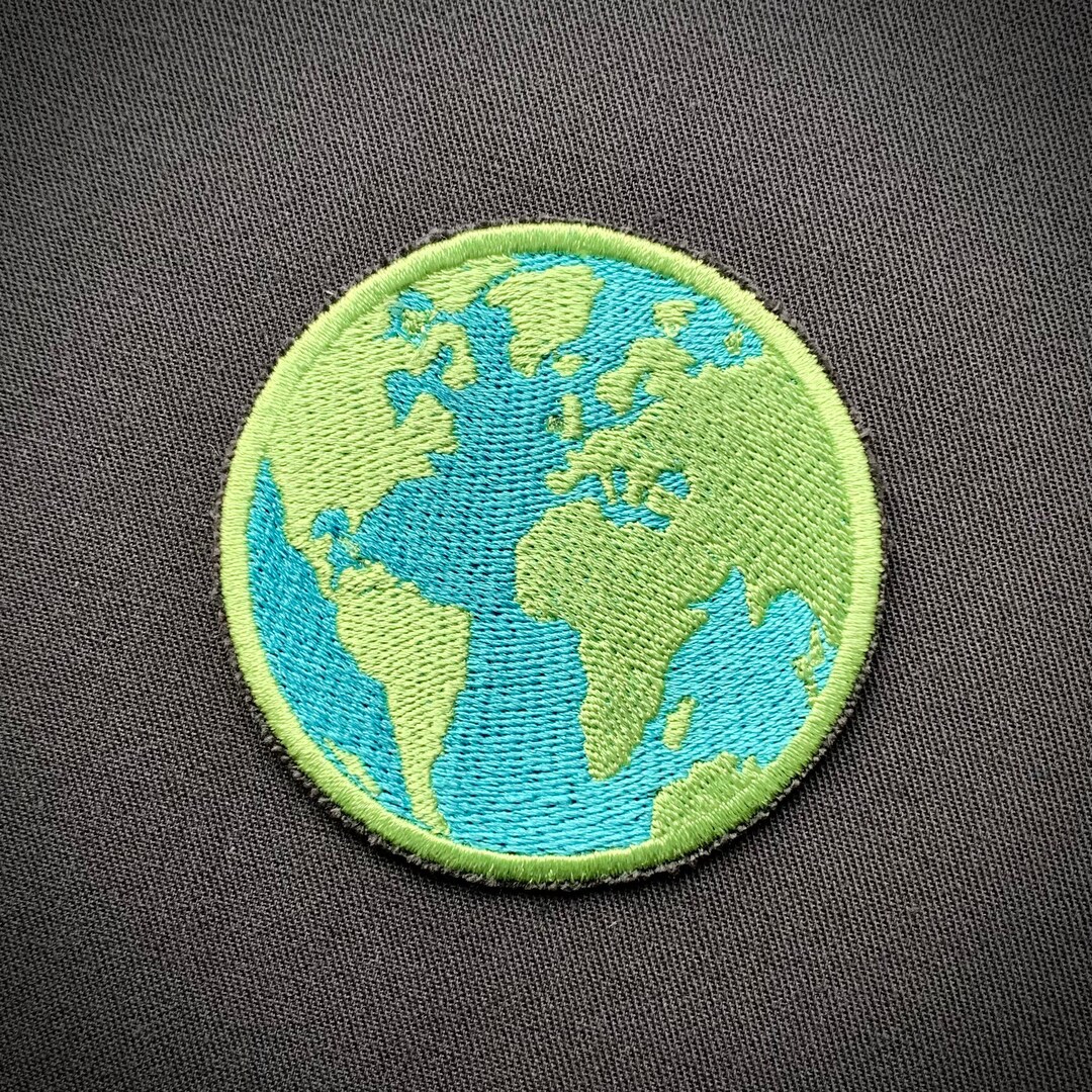 Patch Planet Earth Patch Embroidered Organic Application Sign Logo Embroidery - Etsy