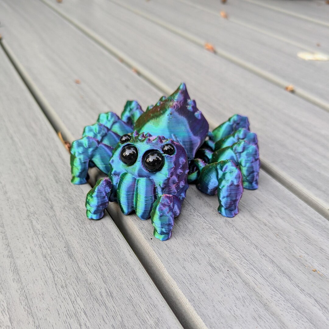 Jumping Spider Articulated - 3D Printed With Chameleon Multi-color Silk ...