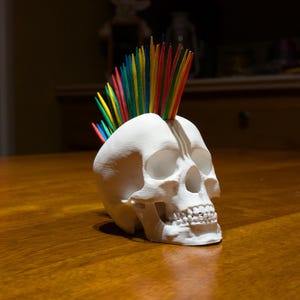 Punk Skull Mohawk Toothpick Holder – 3D Printed Gothic Decor | Skull ...
