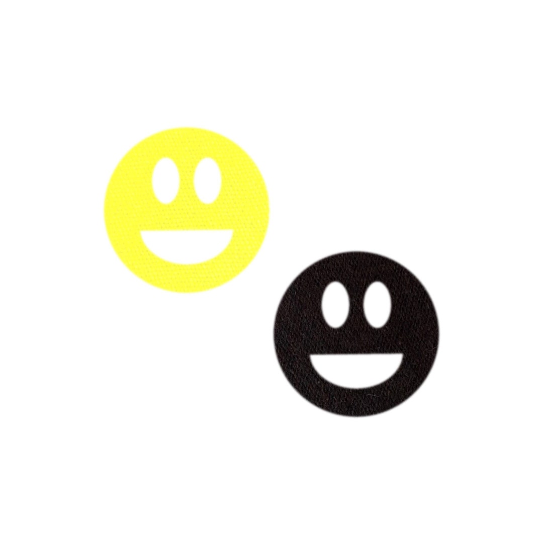 One Happy Smiley Face 100% Cashmere Patch: Iron-on or Remove Adhesive ...