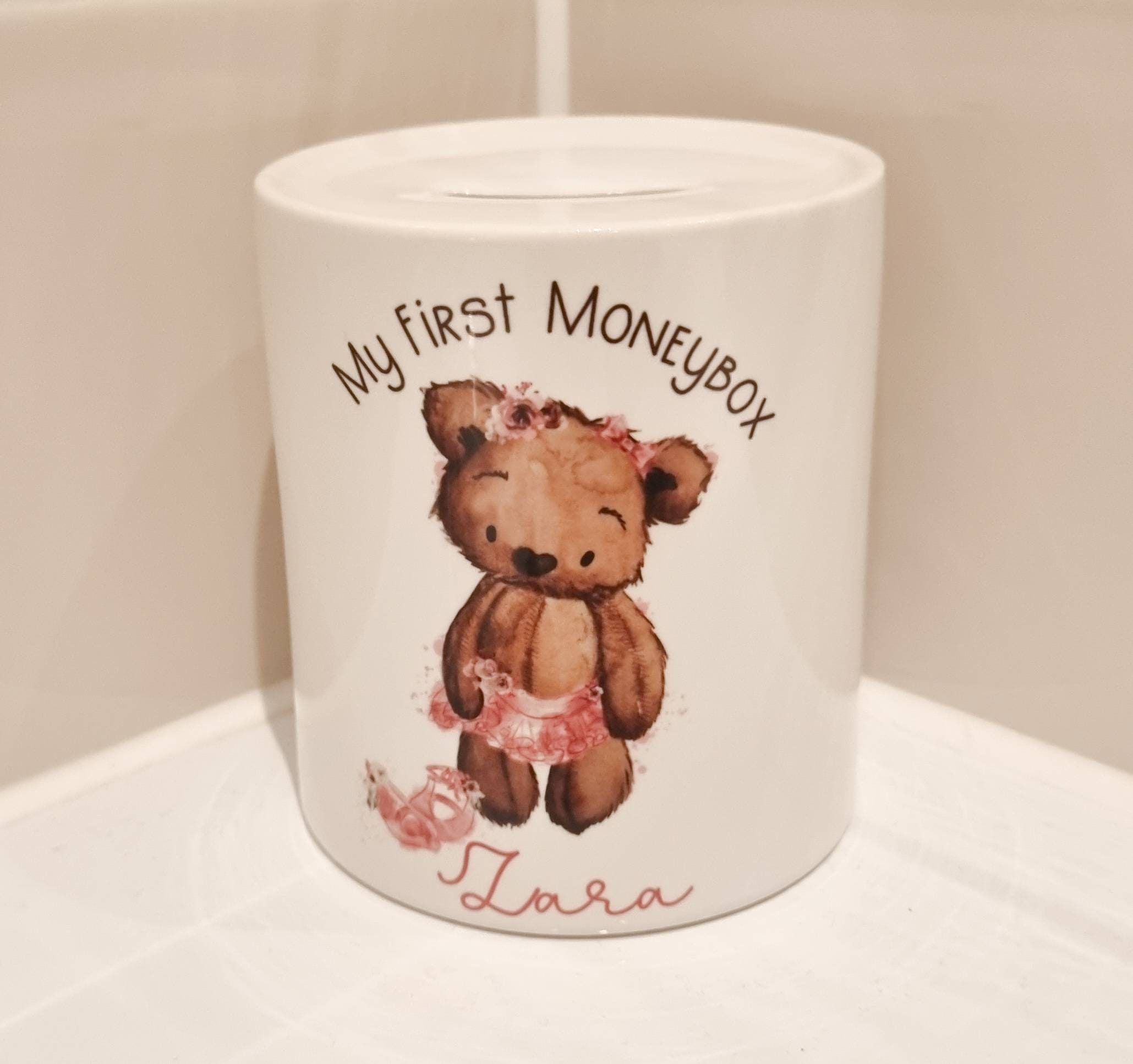 Babys First Money Box Bear Money Box Ceramic Money Pot - Etsy UK