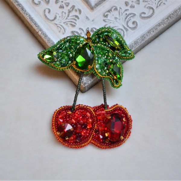 Cherry Brooch - Etsy