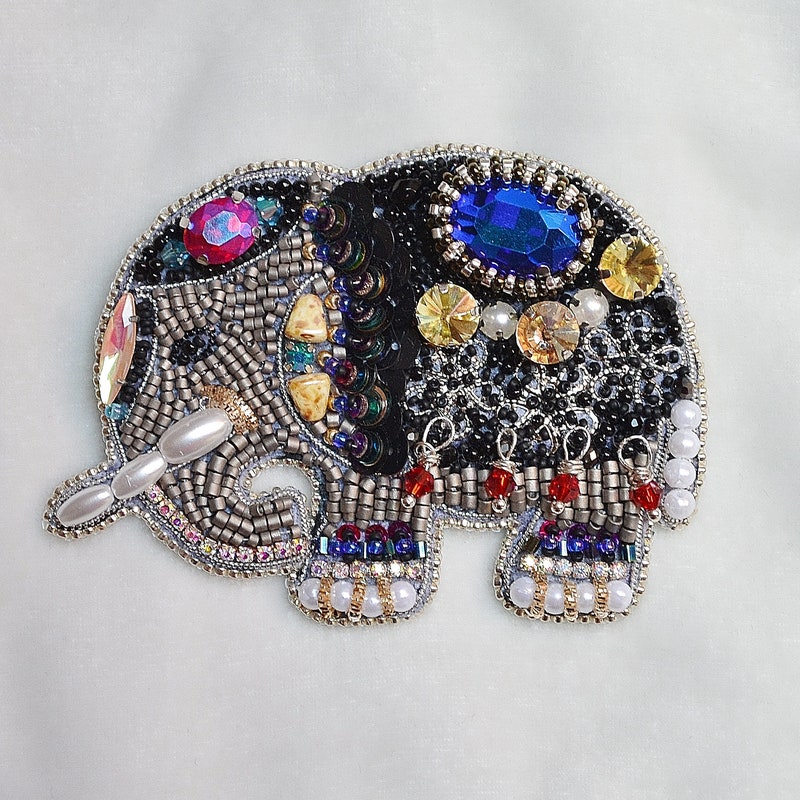 Elephant Brooch - Etsy