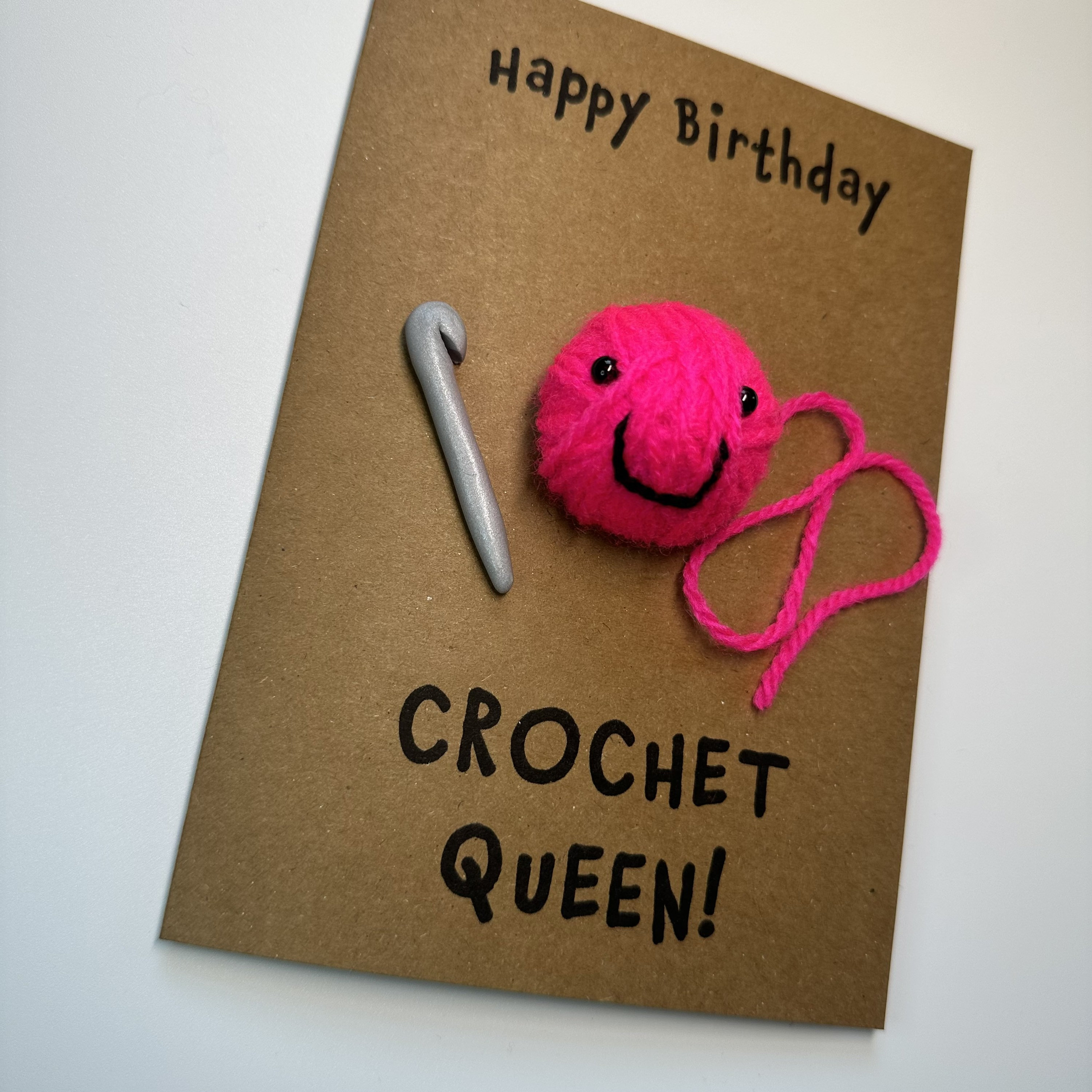 Birthday Card Crochet Card Kraft Card Happy Birthday - Etsy UK