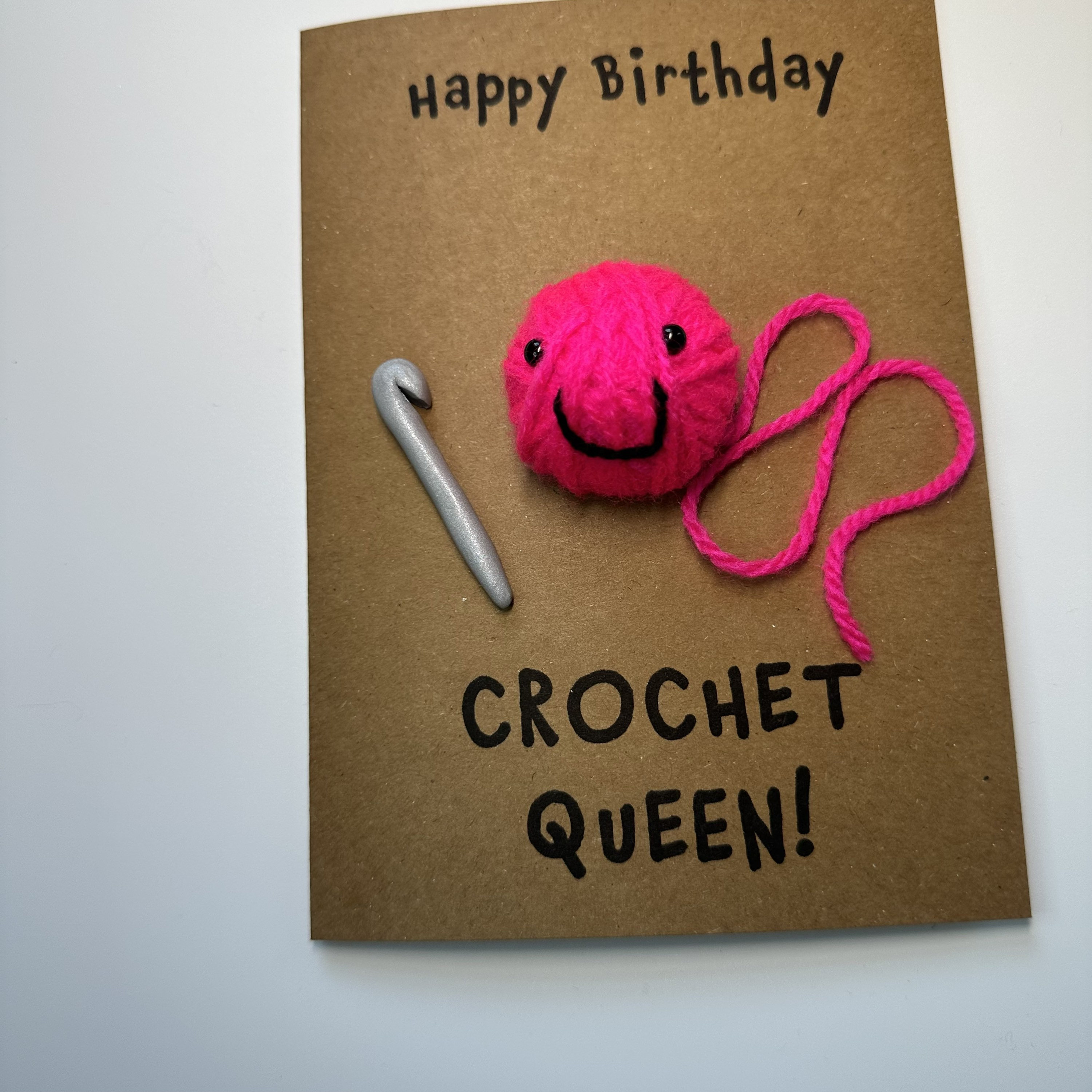 Birthday Card Crochet Card Kraft Card Happy Birthday - Etsy UK