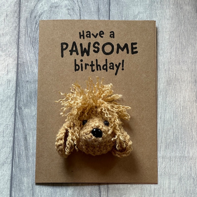 Crochet Dog Birthday Card - Etsy