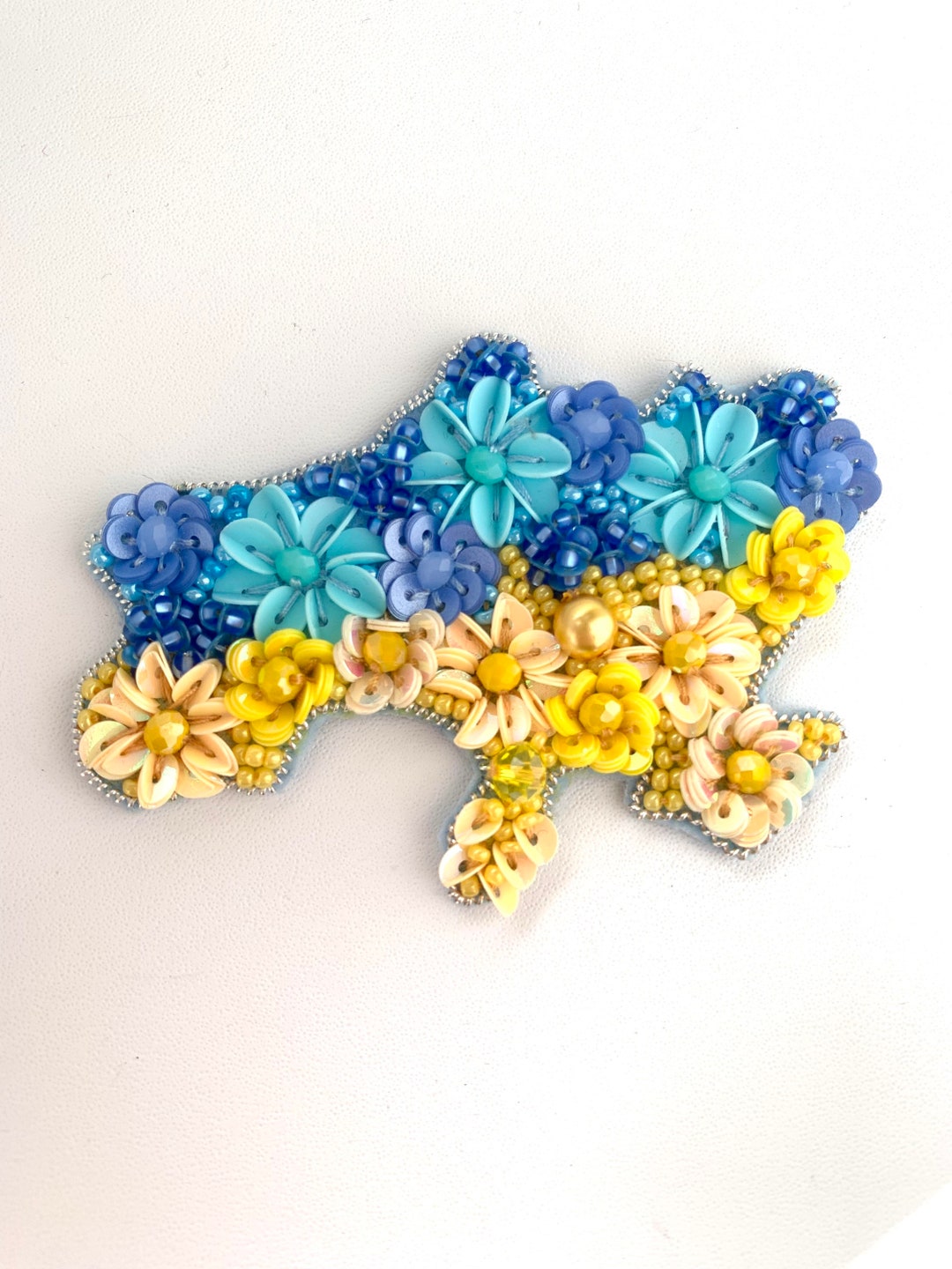 Embroidered Map of Ukraine, Brooch Ukraine, Embroidered Beaded Pin ...