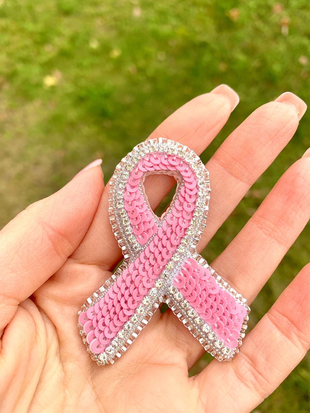 Embroidered Breast Cancer Awareness Brooch Pink Ribbon. A Gift for ...