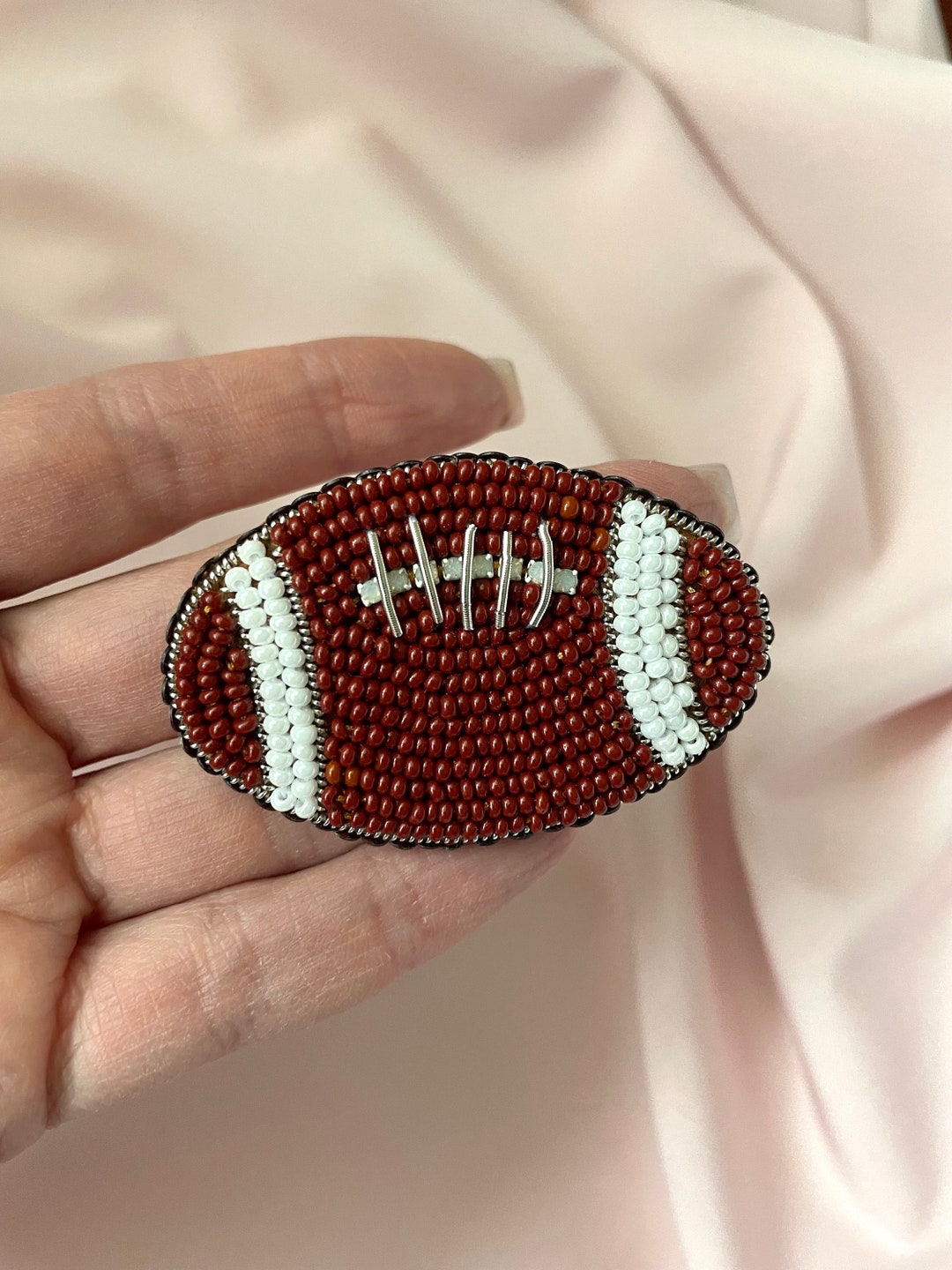 American Football Symbol Brooch, American Football Ball, Brown Athlete ...