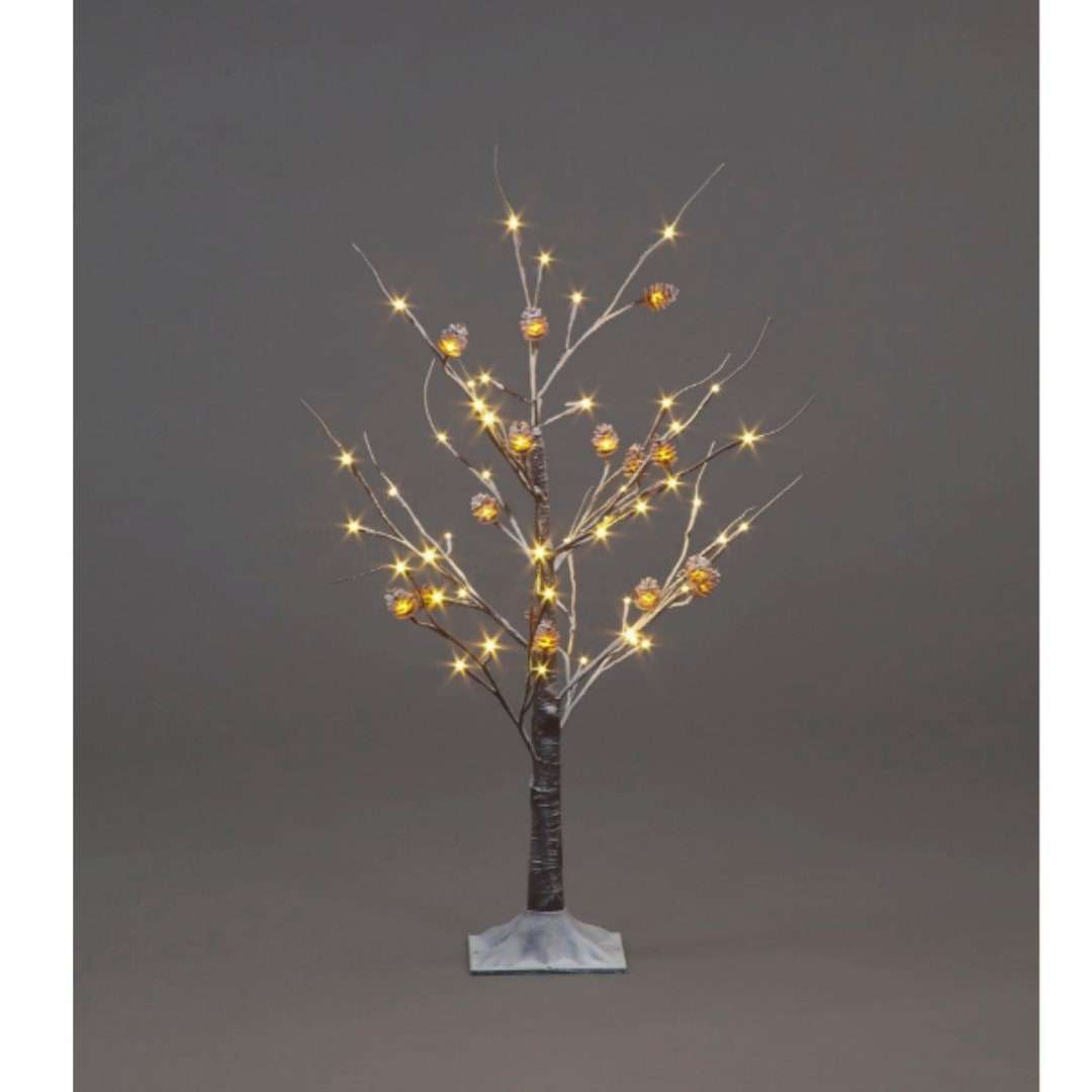 90cm Light up LED Brown Snow Tree Warm White Lights Christmas - Etsy UK