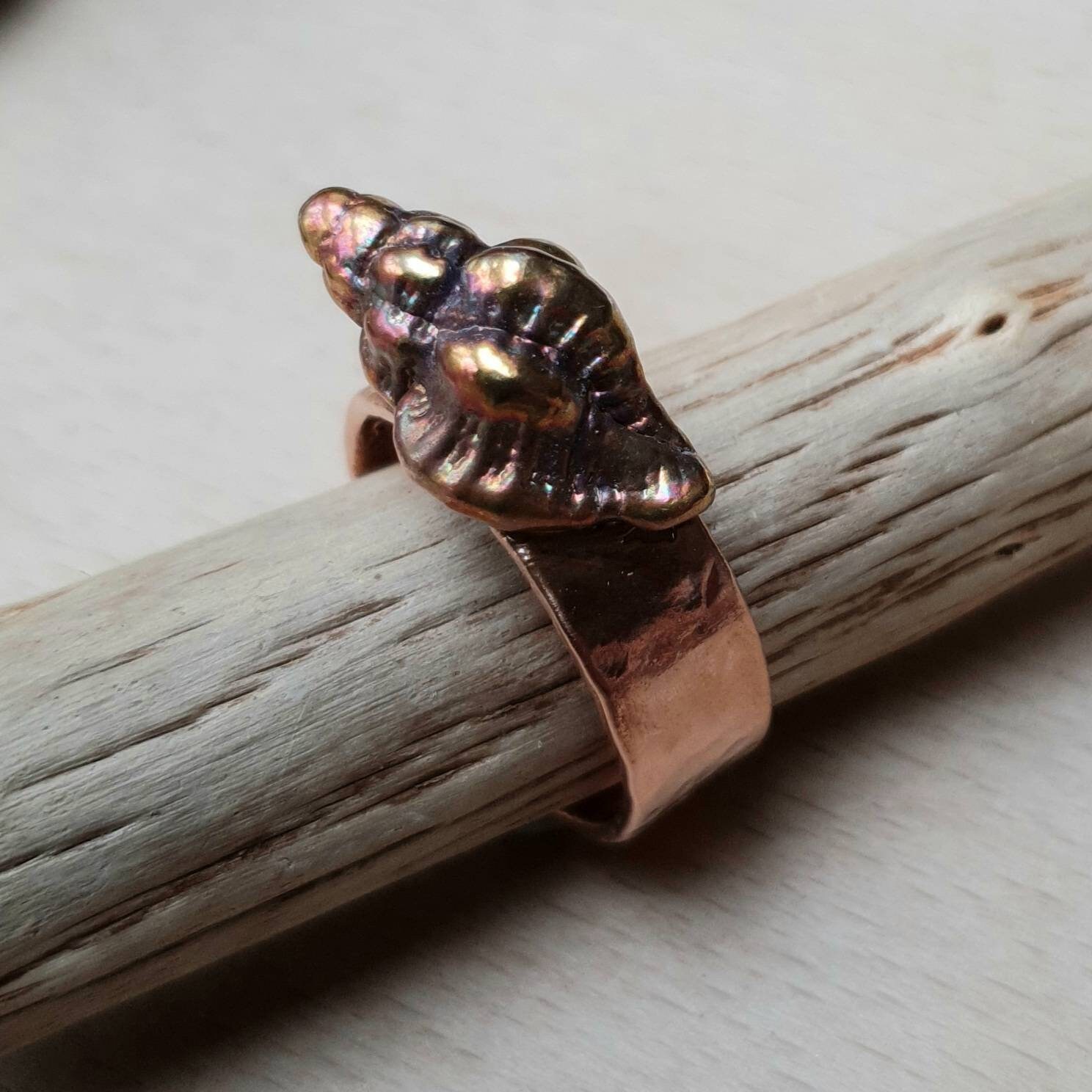 Shell Ring UK Size S 1/2 Real Shell Electroformed in - Etsy