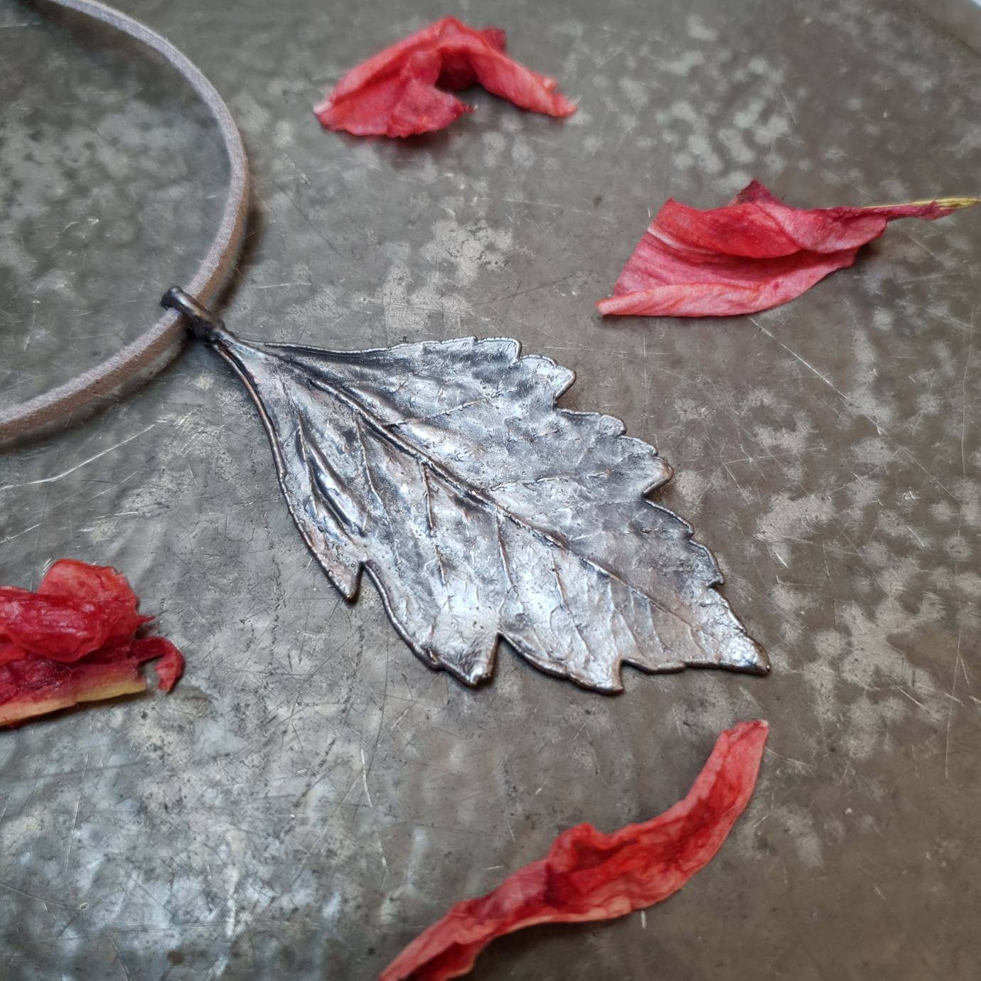 Pride of India Leaf Pendant Real Leaf Electroformed in | Etsy