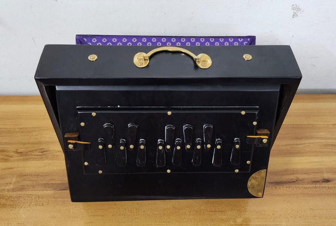 Shriji Premium Teak Wood Shruti Box Black With Wooden Keys C3 to C4 ...