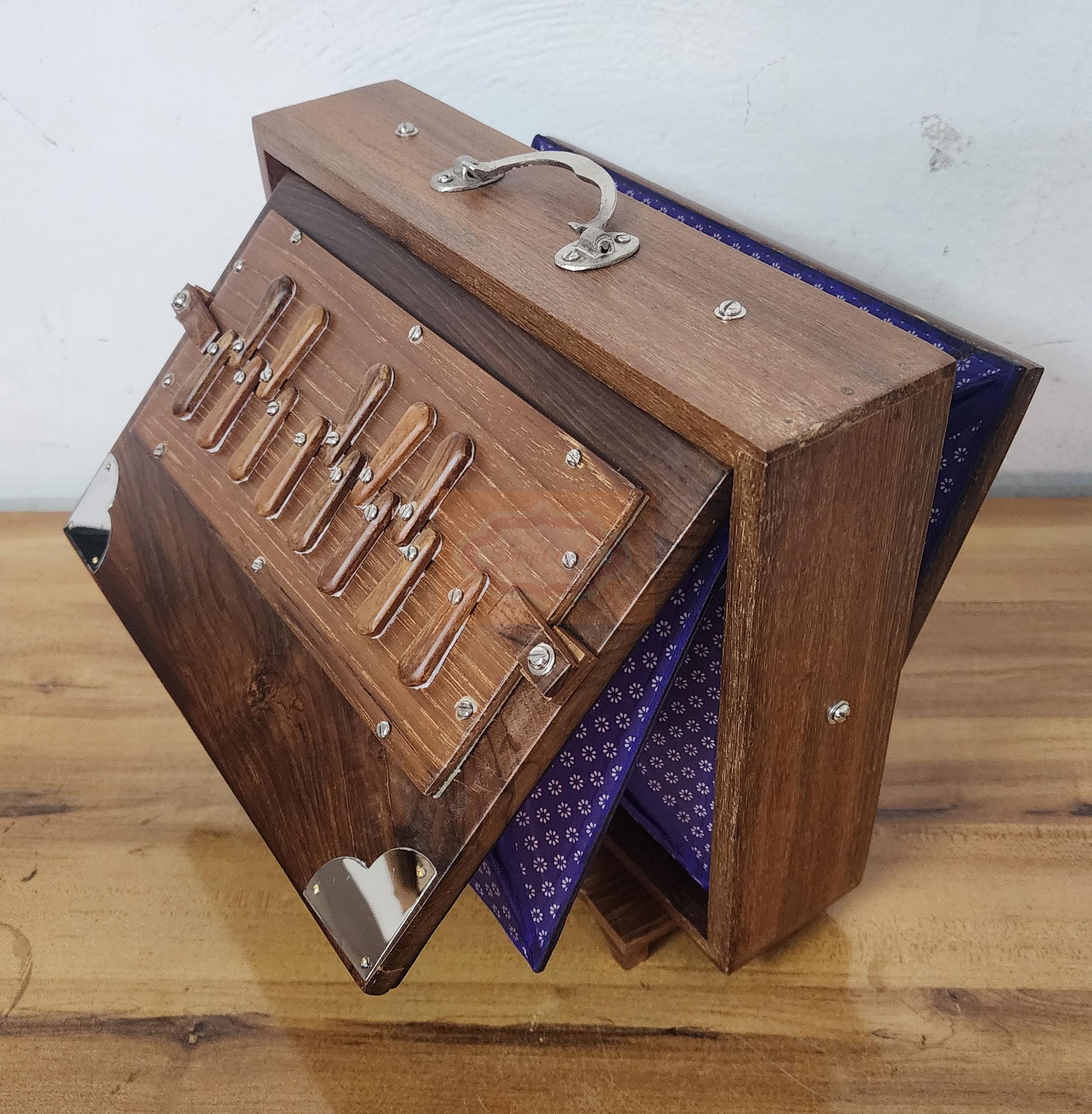 Teak Wood Shruti Box 13-key Indian Musical Instrument With Bag 12x9x3 ...