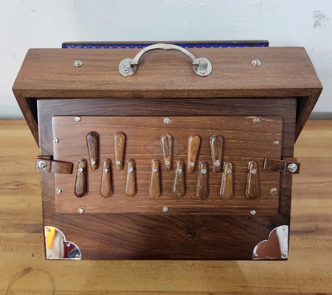 Professional 13-key Teak Wood Shruti Box – 12x9x3 Inch Indian ...