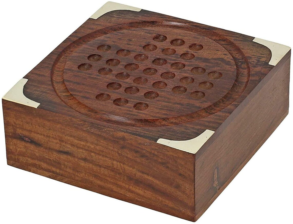 Shriji Crafts Handmade Indian Wooden Solitaire Board Game With | Etsy Shriji Crafts Handmade Indian Wooden Solitaire Board Game With | Etsy