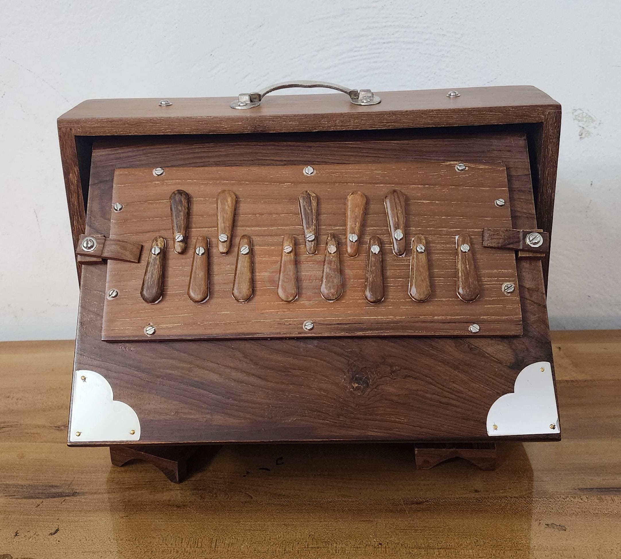 Professional 13-key Teak Wood Shruti Box – 12x9x3 Inch Indian ...