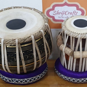 Shriji Indian Tabla Set Embroidery Brass Bayan & Sheesham Dayan Tabla ...