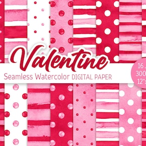 Valentine Digital Paper Pack Watercolor Polka Dot Seamless - Etsy