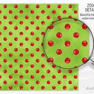 Christmas Digital Paper Pack Watercolor Polka Dot Seamless Pattern ...