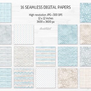 Christmas Digital Paper Pack Watercolor Snowflakes Seamless Pattern ...