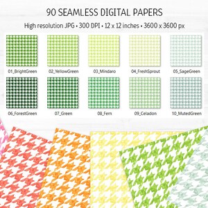 90 Watercolor Tinted Houndstooth Rainbow Digital Paper Pack Bundle ...