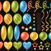 Watercolor Birthday Balloons Clipart Hand Painted Confetti Birthday ...
