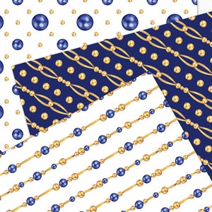 Royal Gold Blue Seamless Pattern Watercolor Polka Dot Digital Paper ...