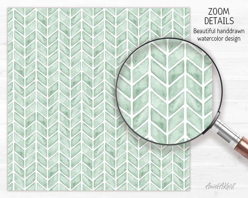 Sage Green Geometric Pattern Watercolor Seamless Digital Paper - Etsy