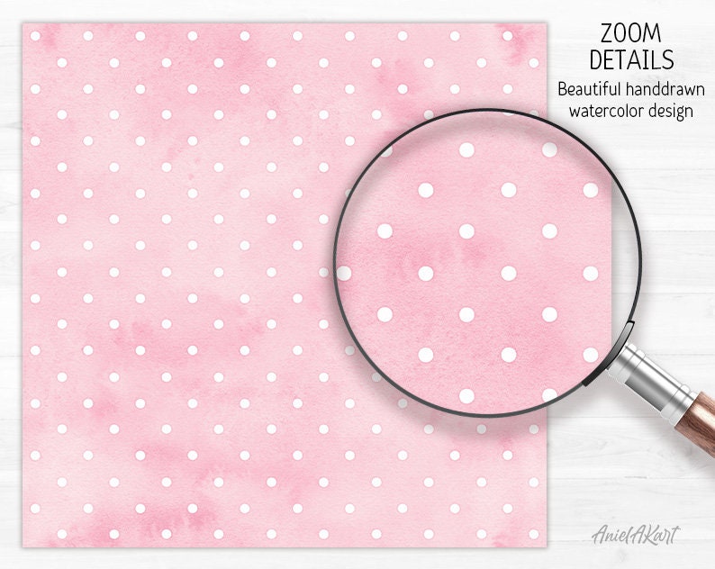 Cute Baby Digital Paper Pack Pastel Seamless Pattern Watercolor Polka ...