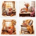 Fall Cottage Digital Paper Pack Watercolor Printable Scrapbooking Paper ...