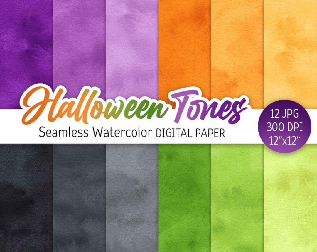 Watercolor Halloween Digital Paper Pack Halloween Hues - Etsy