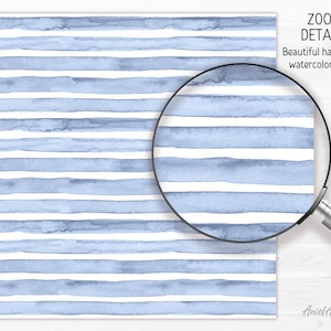 Baby Boy Seamless Pattern Watercolor Digital Paper Pack Dusty Blue ...