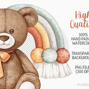 Watercolor Baby Toys Clipart Boho Baby Shower PNG Newborn Clipart ...